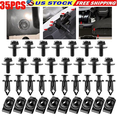 For Honda Body Bolts & U-nut Clips M6 Engine Cover Undertray Splash ...