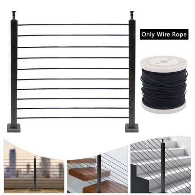 200-400 ft Black Cable Railing T316 Stainless Steel Wire Rope Cable ...