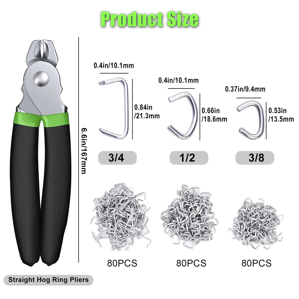 Durable Hog Ring Pliers Kit With 240Pcs Rings Tool Set For Seat Cover ...