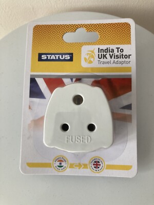 5 Amp Round Pin to Square Pin 13 Amp Adaptor Plug Socket White India to ...