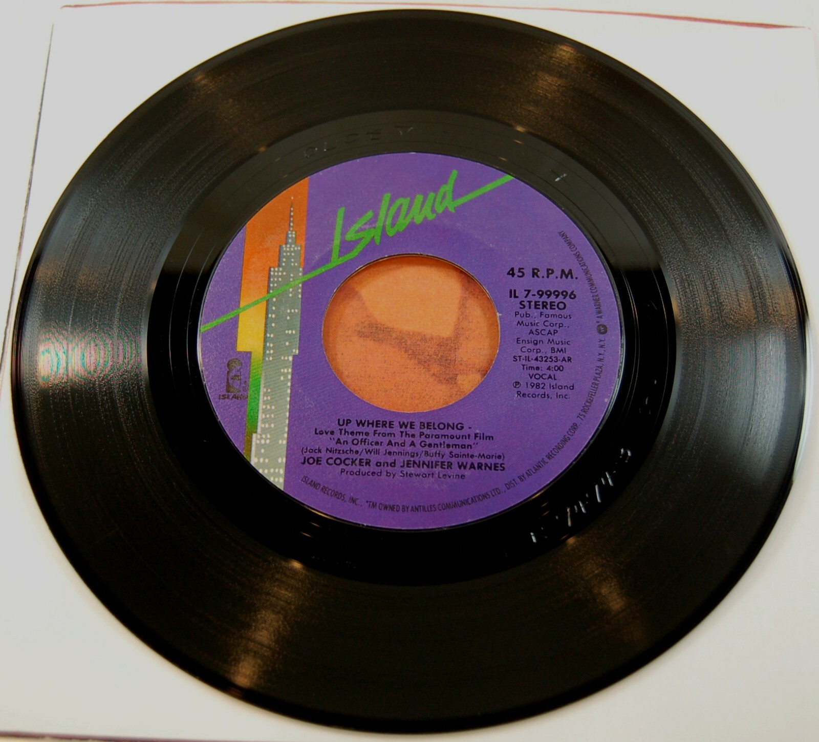 Joe Cocker & Jennifer Warnes - Up Where We Belong / Sweet Li'l Woman 45 ...