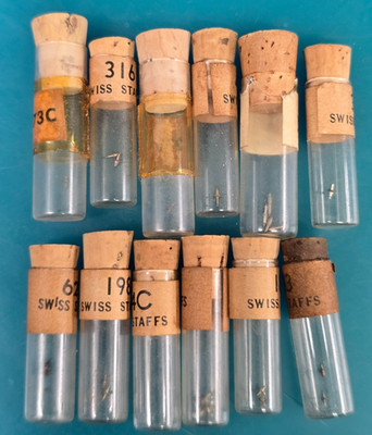 New Old Stock Assorted Watch Balance Staff Parts Lot #14 of 15 in Glass ...