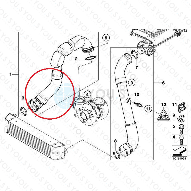 For BMW 5 Series 525 530D E60/61 - Turbo Hose Charge Air Hose ...