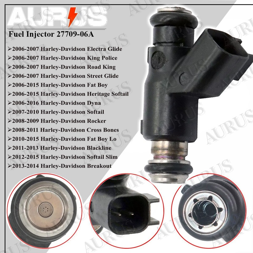 OEM AURUS NEW Fuel Injector for 2006-2015 Harley-Davidson Dyna Softail ...