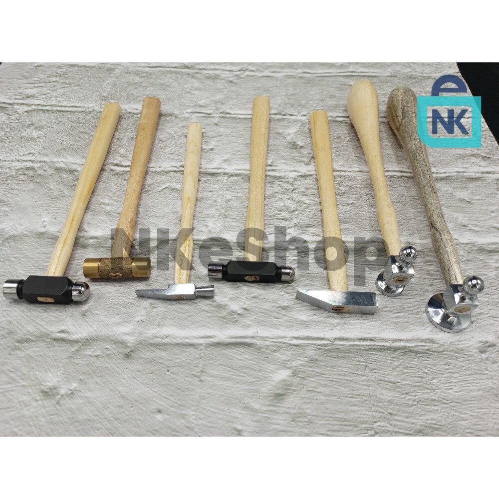 Set of 7 Jewelry Hammers-2 Chasing, 2 Ball Peen, Watch,Rivet-Mini Brass ...
