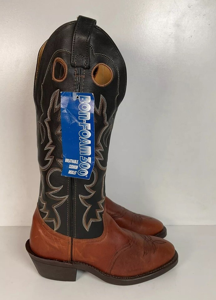 Shepler’s Brand Buckaroo Cowboy Boots 7 D Tall Punchy Top Oil Resistant ...