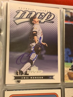 ERIC MUNSON AUTOGRAPHED SIGNED 2003 UPPER DECK MVP CARD TIGERS | eBay
