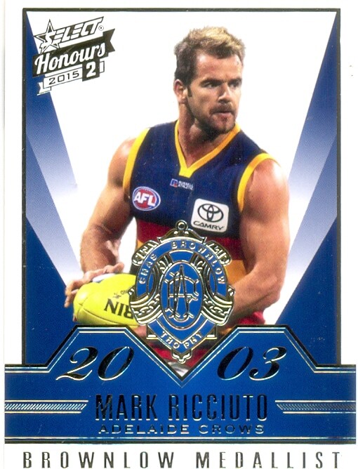Select AFL 2015 Honours Brownlow medal winner 2003 Mark Ricciuto ...
