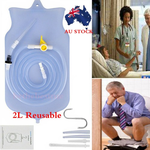 2L Reusable Medical Grade Silicone Enema Bag Kit Colonic Irrigation ...