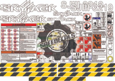 Skyjack SJIII 3219 Scissor Lift Full Decal Set W/Applicator, Directions ...