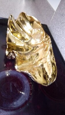 Large Golden Clam Shell Bowl | eBay