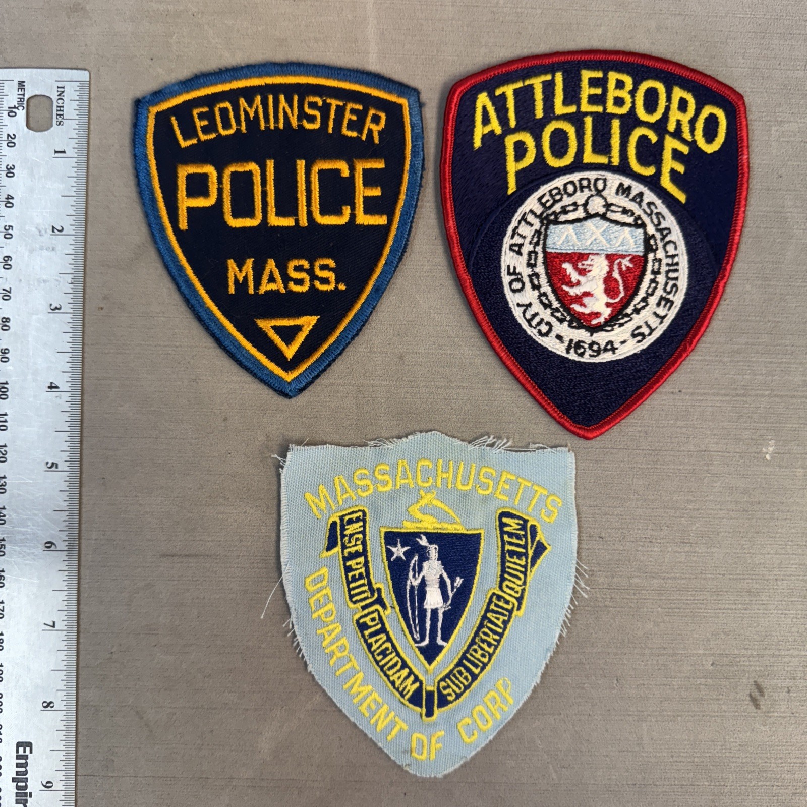 Lot Of 3 Vintage Massachusetts Police Uniform Patches (#48) | eBay