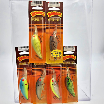 Vtg Bomber Lures Model A Crankbait 7A Orange Pack 1/2 Oz 8-10 Ft Choose ...