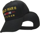 Embroidered Black World War 2 II Veteran With Dates Military Baseball ...
