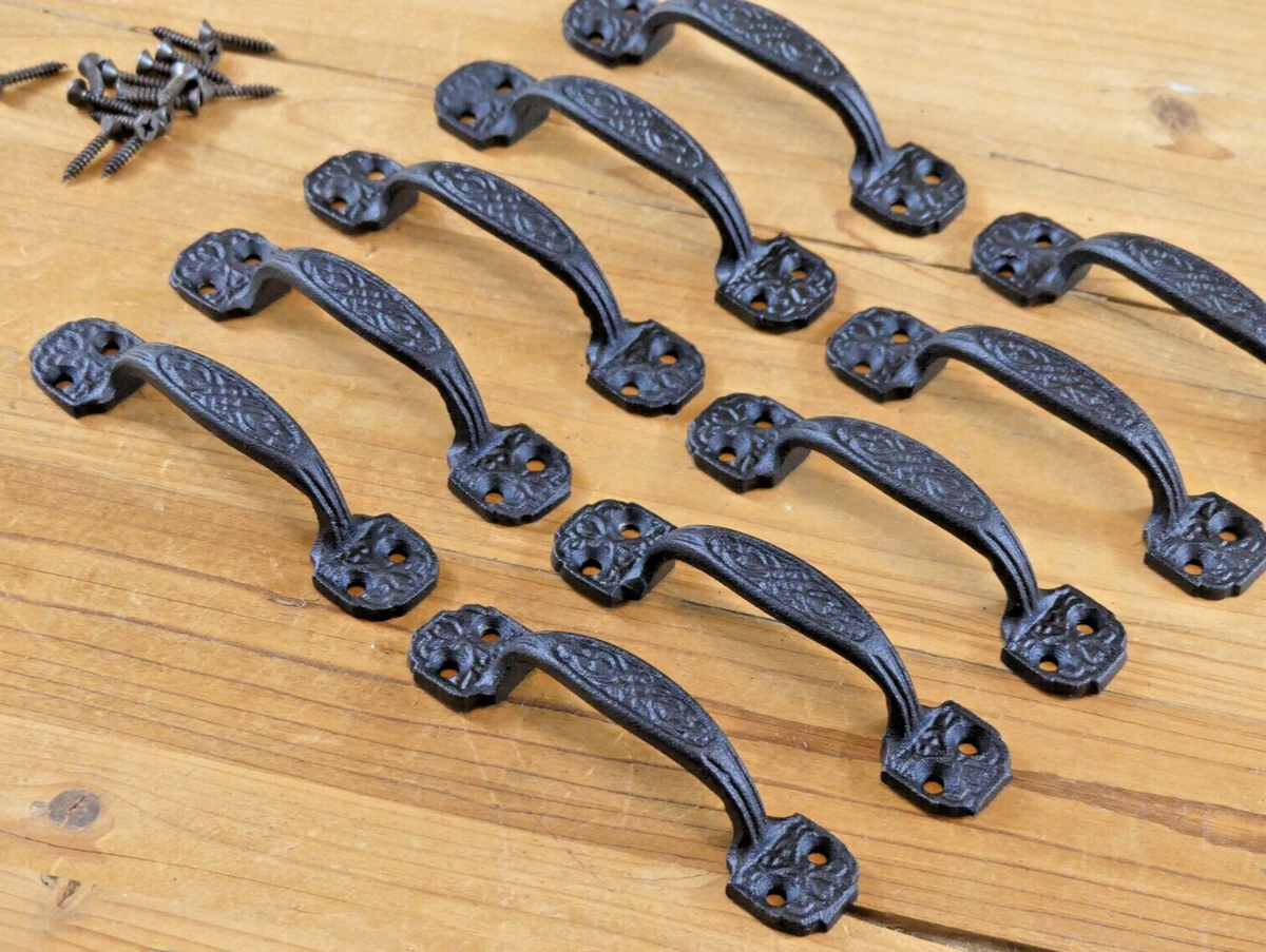 Rustic Cabinet Pulls And Handles 10 Small Drawer Pulls 4 1/4" Window