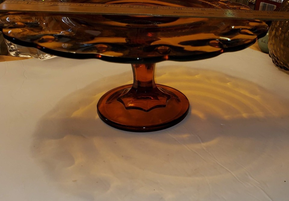 INdiana Glass Tiara Amber Cake Stand | eBay
