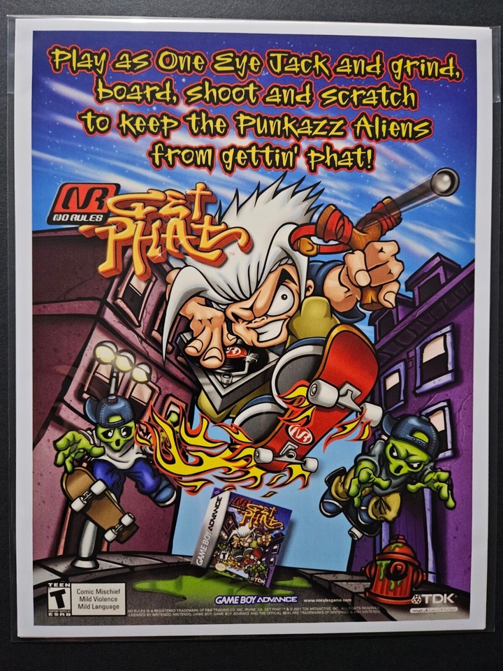 Get Phat Nintendo GameBoy Advance GBA 2001 Full Page Promo Ad Art Print ...