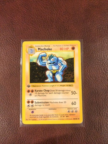 1st Edition Shadowless Machoke 34/102 Base Set 1999 Pokemon Card | eBay