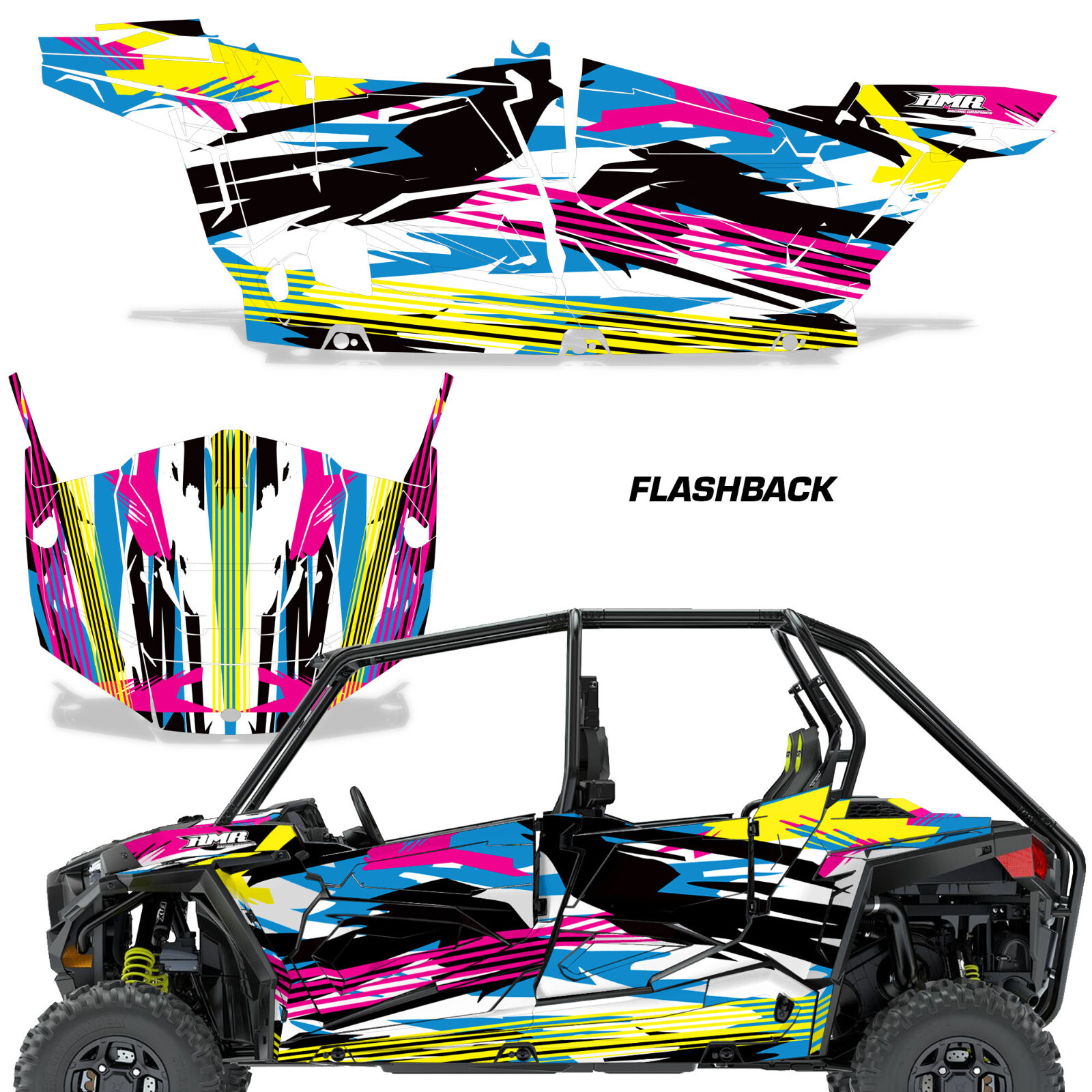 UTV Graphics Kit SxS Decal Sticker For Polaris RZR900S 1000S 4DR 15-20 ...
