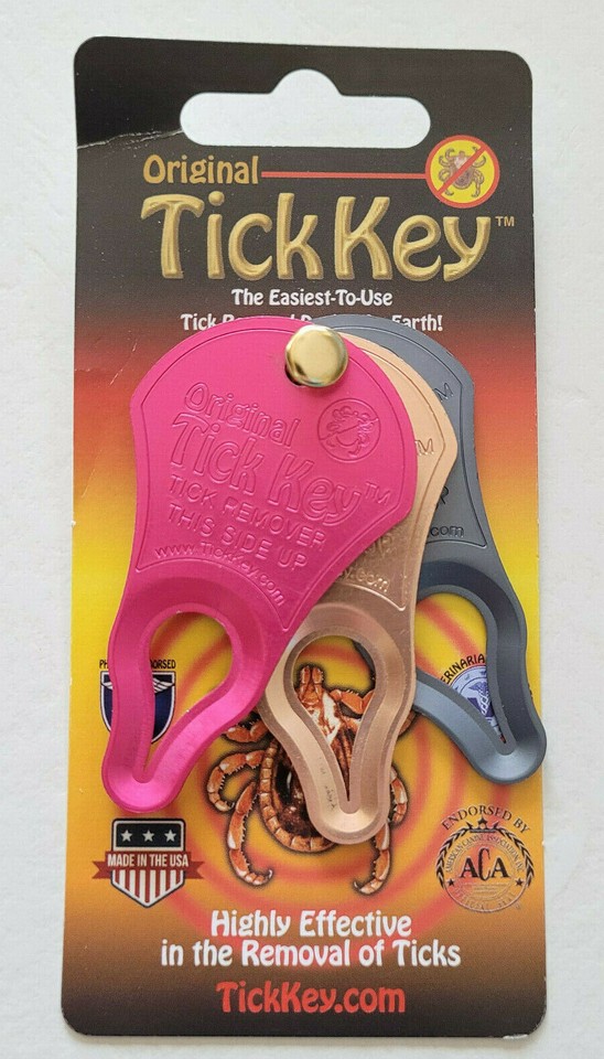 Original Tick Key Removal Tool Device 3 Pack Multi Color Pets Dog Cat ...
