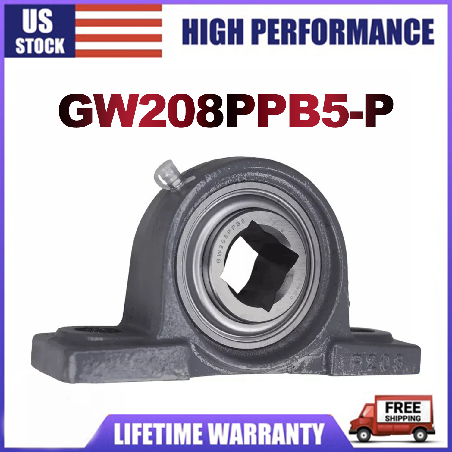 GW208PPB5-P FAST SHIPPING 1-1/8" Square Disc Harrow Pillow Block ...