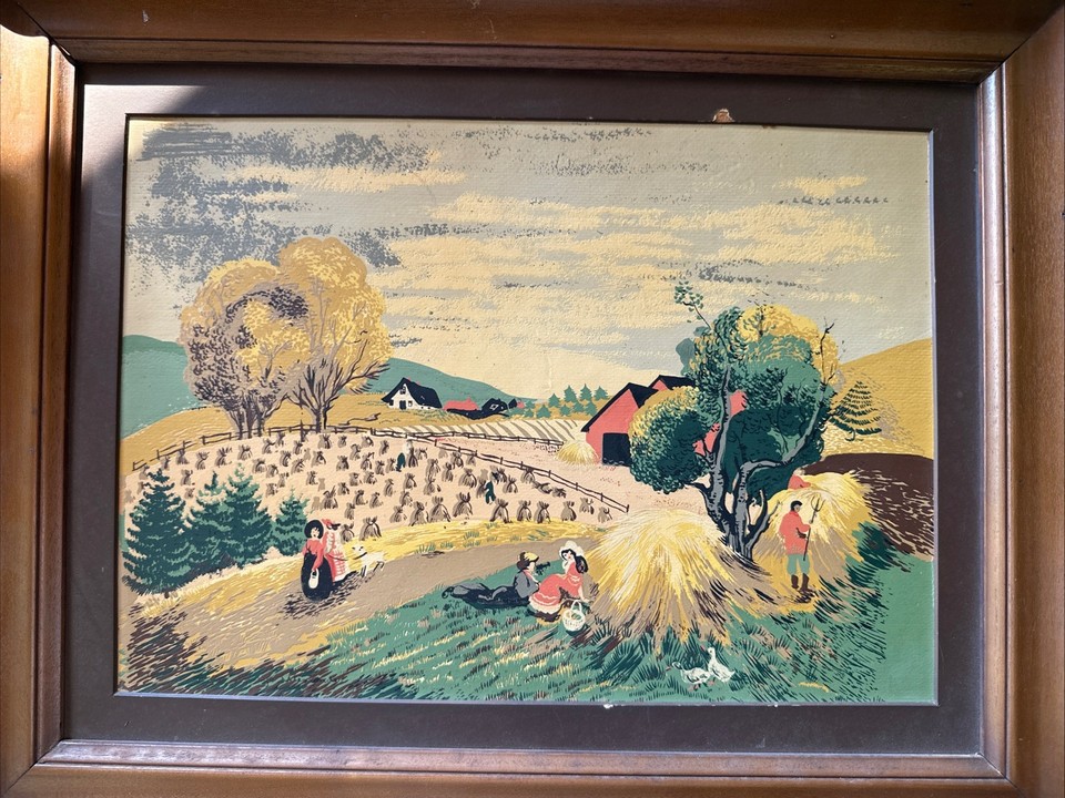2 Vintage 1950’s Margo Alexander Signed Paintings Original Wood Frames ...