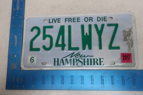 New Hampshire License Plate Tag 2017 17 NH Vanity 254 LWYZ 254LWYZ #1 ...