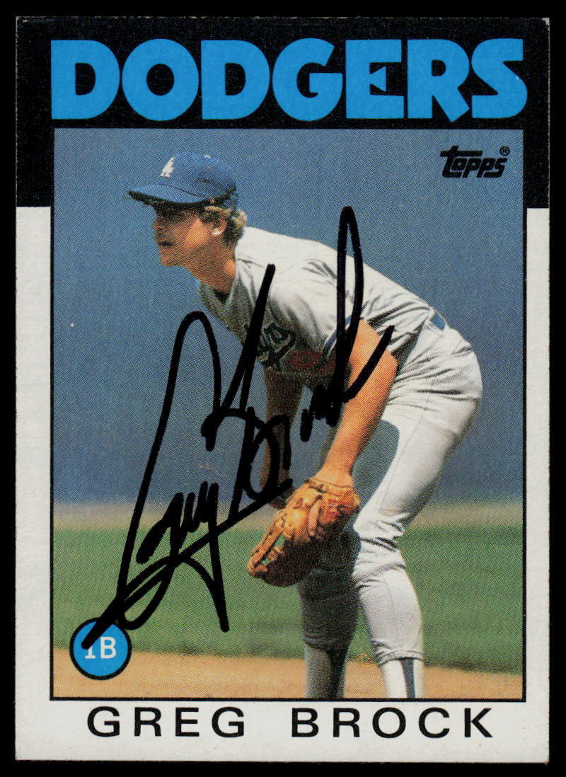 1986 Topps #368 Greg Brock * Los Angeles Dodgers * Auto * Signed ...