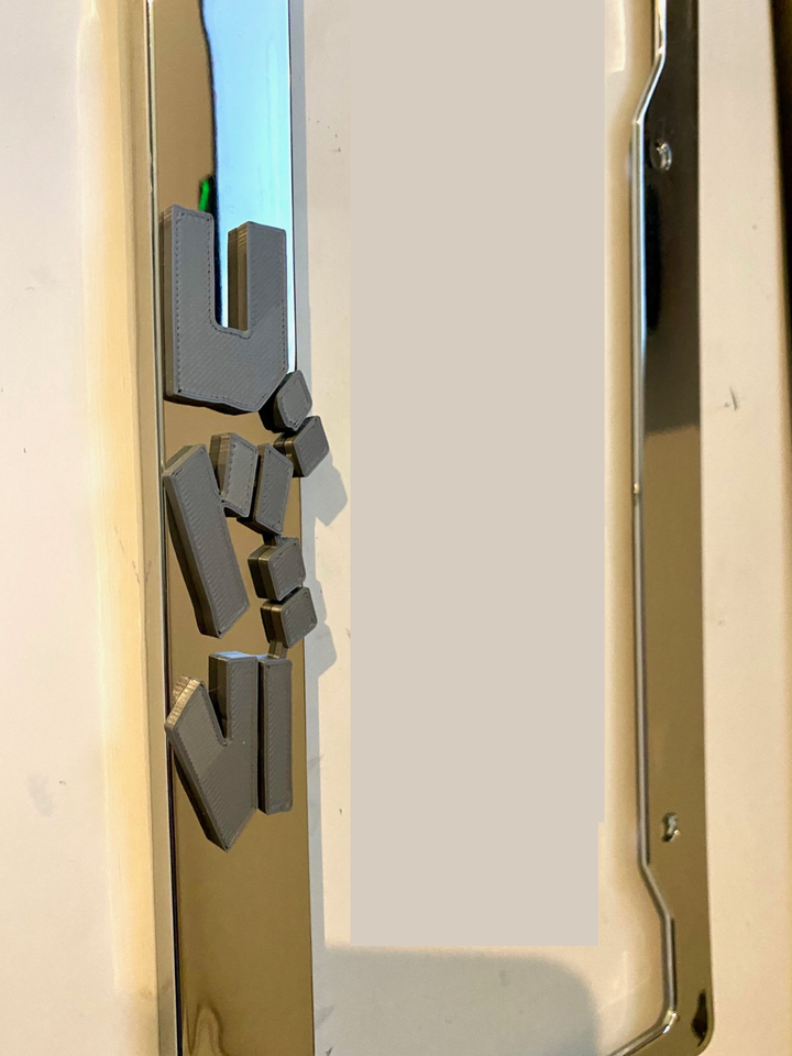 Godzilla Kanji in 3D - Chrome with Grey - Automotive License Plate ...