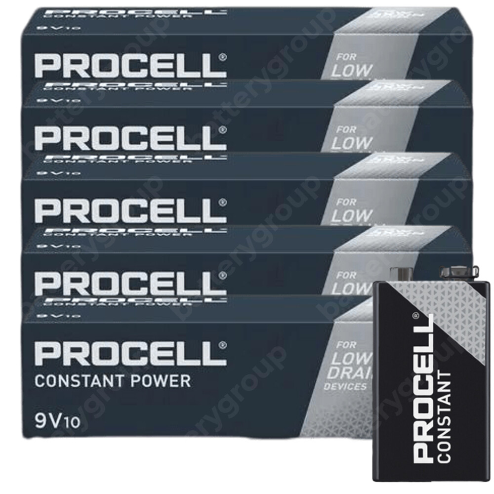 Duracell Procell Constant 9V Alkaline Battery MN1604 9V Pack of 50 | eBay