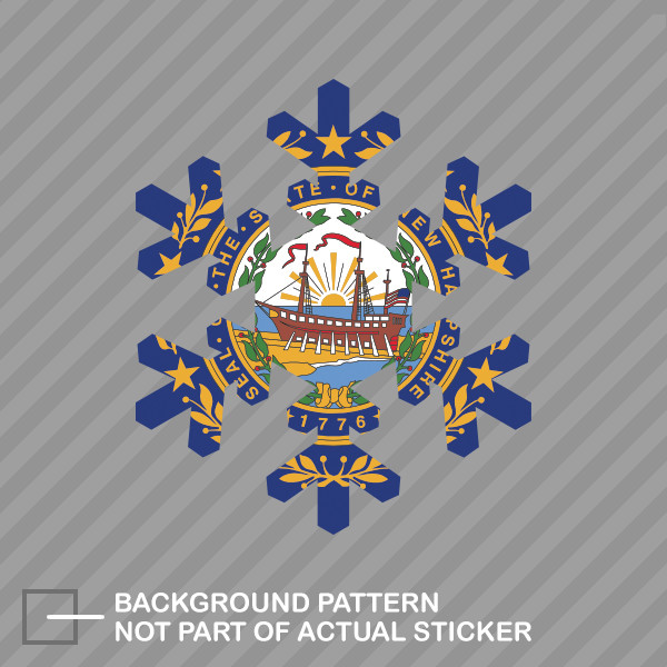 New Hampshire Snowflake Sticker Decal Vinyl NH snow flake snowboard ...