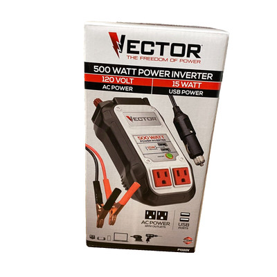 VECTOR 500 Watt Power Inverter Dual Power Inverter Two USB Charging ...