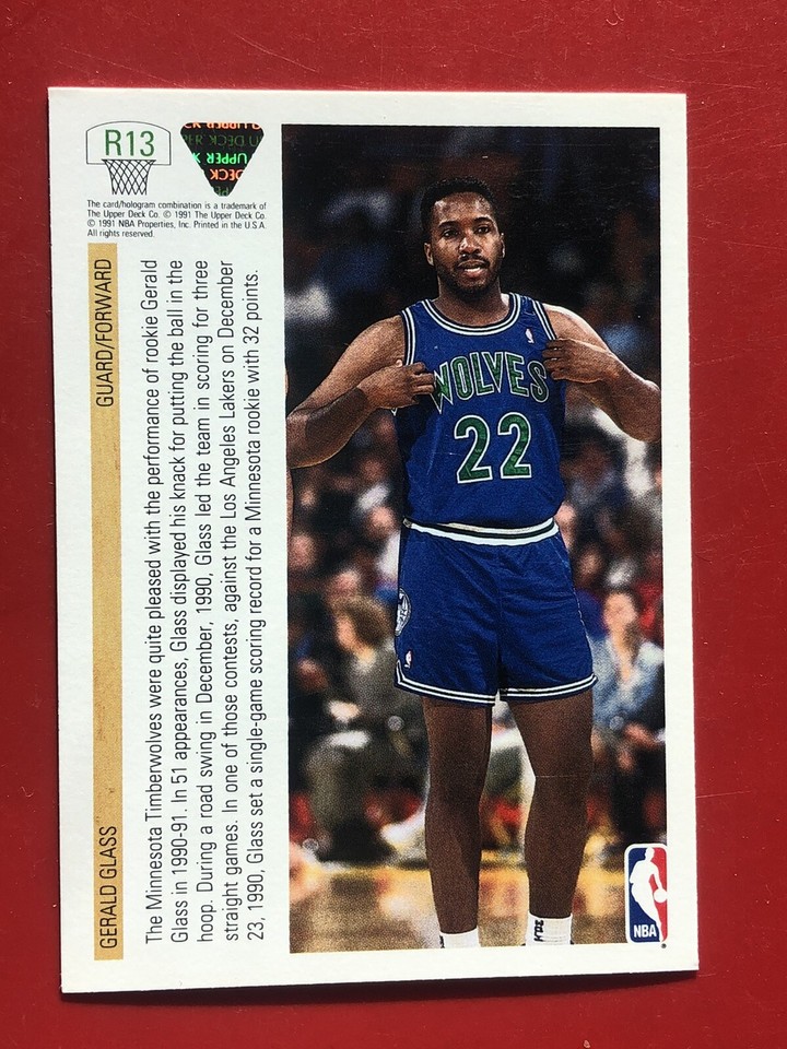 1991-92 Upper Deck Rookie Standouts Gerald Glass #R13 | eBay