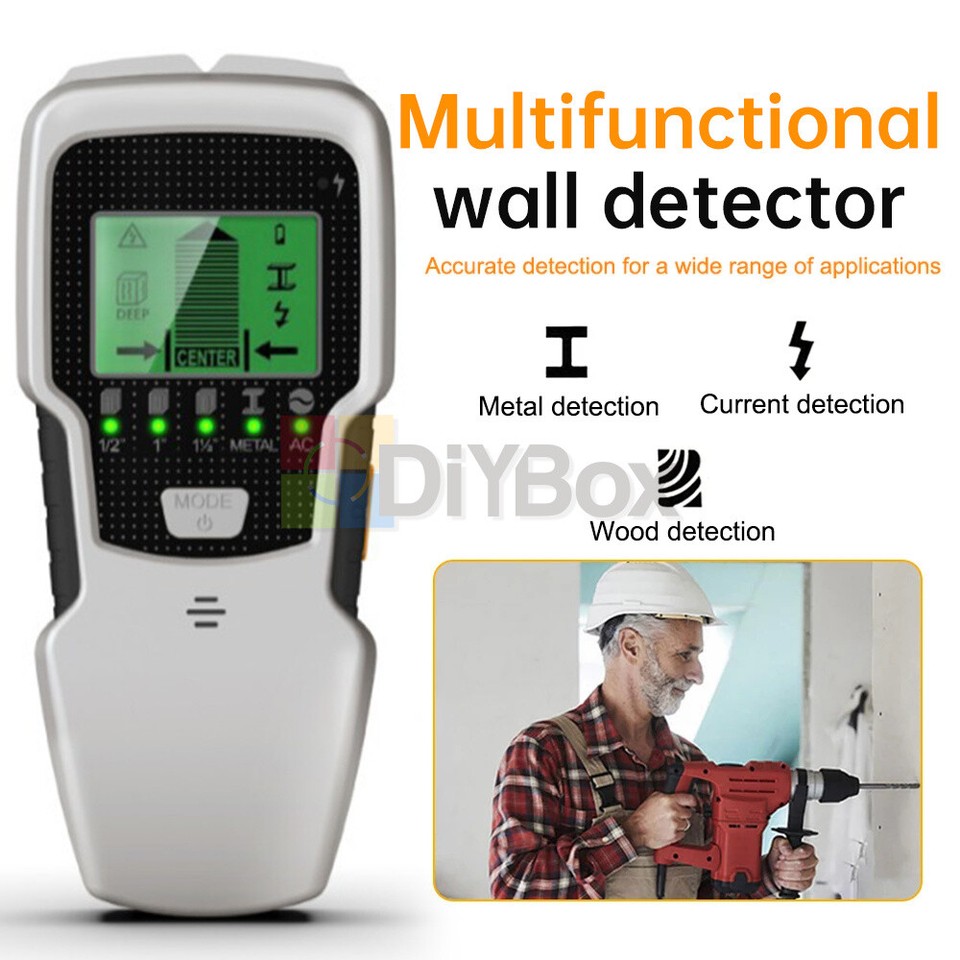 5 in 1 Digital Stud Finder Wood Metal Pipe Wire Wall Sensor Scanner LCD ...