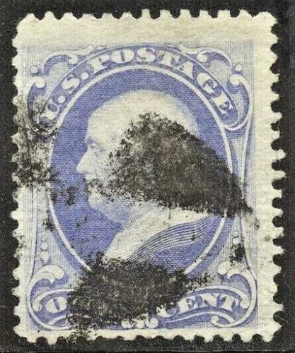 US Sc# 134 USED { SCARCE "SPLIT GRILL" VARIETY } 1c FRANKLIN OF 1870 CV ...