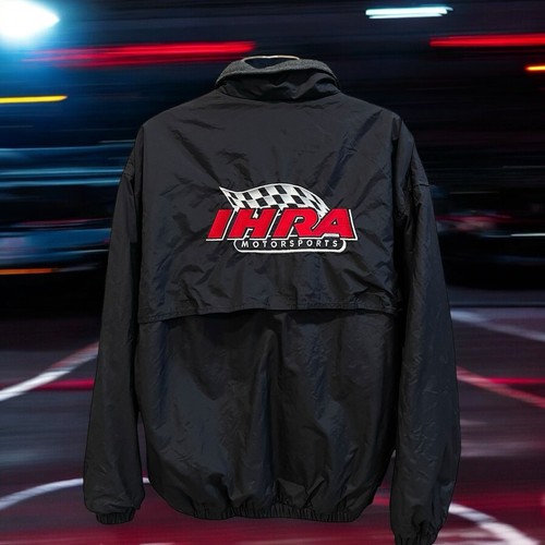 IHRA Motorsports Drag Racing Jacket Mens Size Large Black Embroidered ...