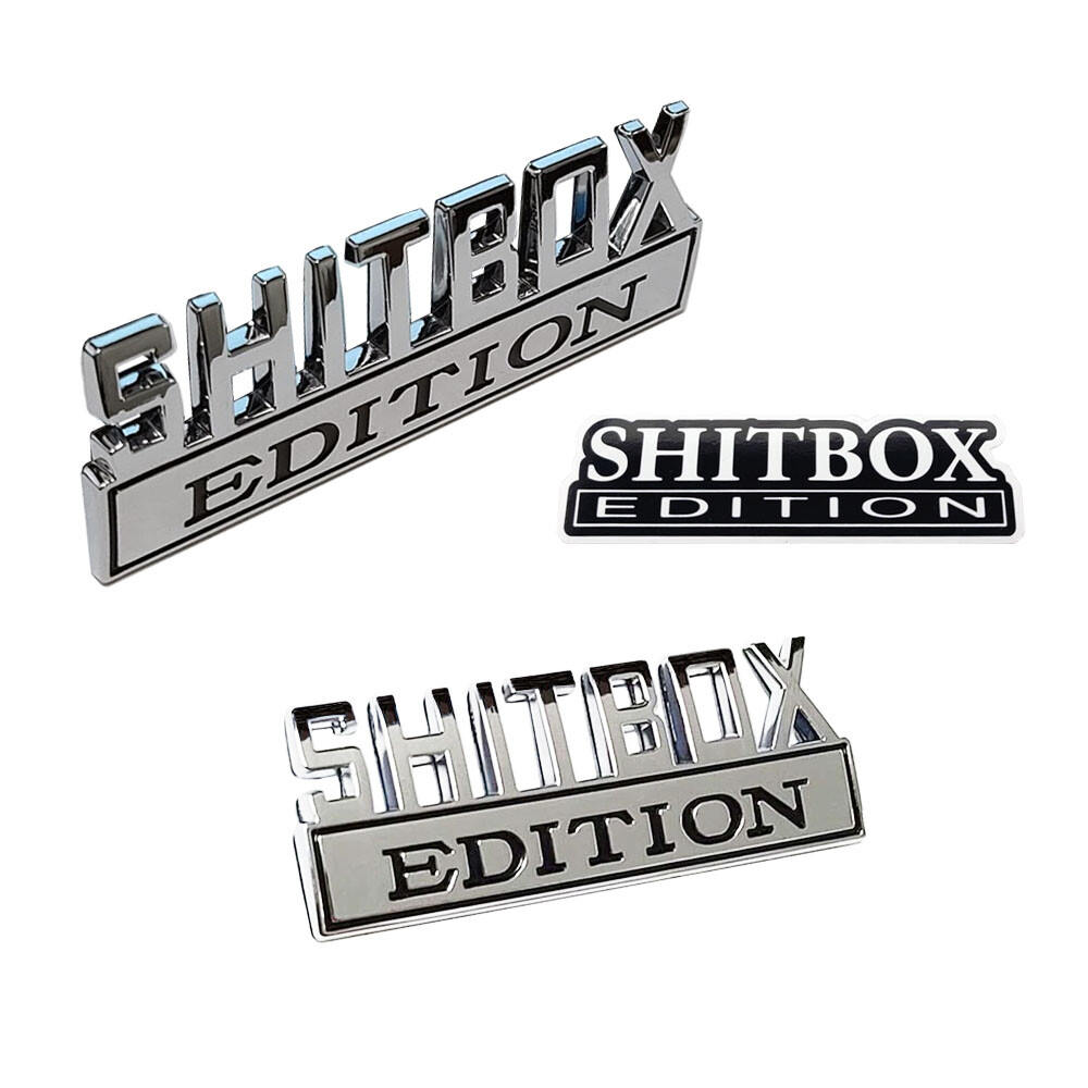 SHITBOX EDITION Emblem Chrome Badges Fits Car Truck Chevy Free $3 Shitbox Decal | eBay