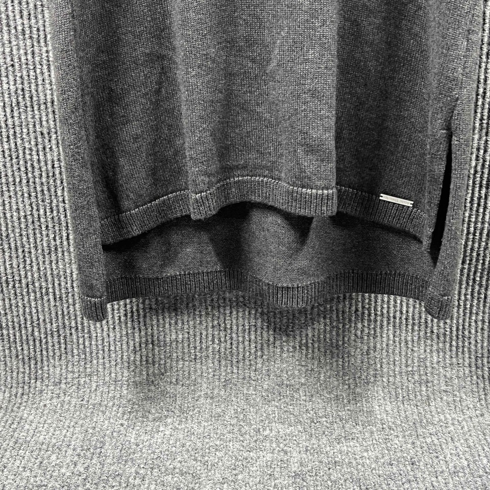 Michael Kors Sweater Dress Women Large Grey Sleeveless Cowl Neck Ribbed ...