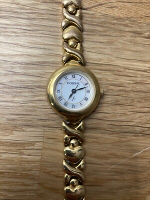 Women's FOSSIL Gold Watch ES8801 w/ New Battery - Works Great! | eBay