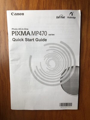 Canon Pixma MP470 Quick Start Guide | eBay