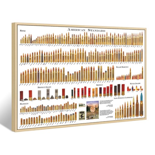 American Bullets Wall Art Bullet Chart Poster Canvas Art Prints for ...