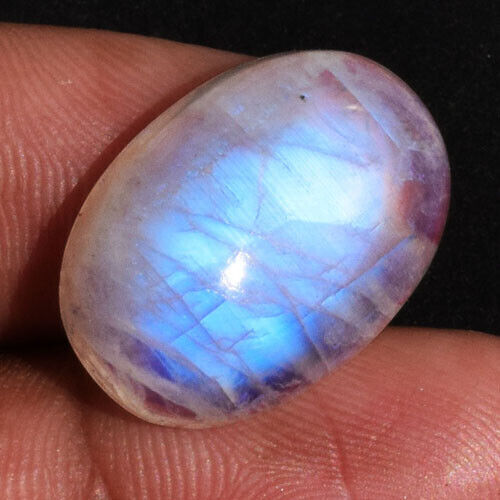 18 Cts Natural Indian Rainbow Moonstone Oval Cabochon Loose Gemstone ...