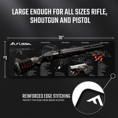 Gun Cleaning Mat Set FLISSA 8-Piece - 12x36 Inch Non-Slip Rubber Mat ...