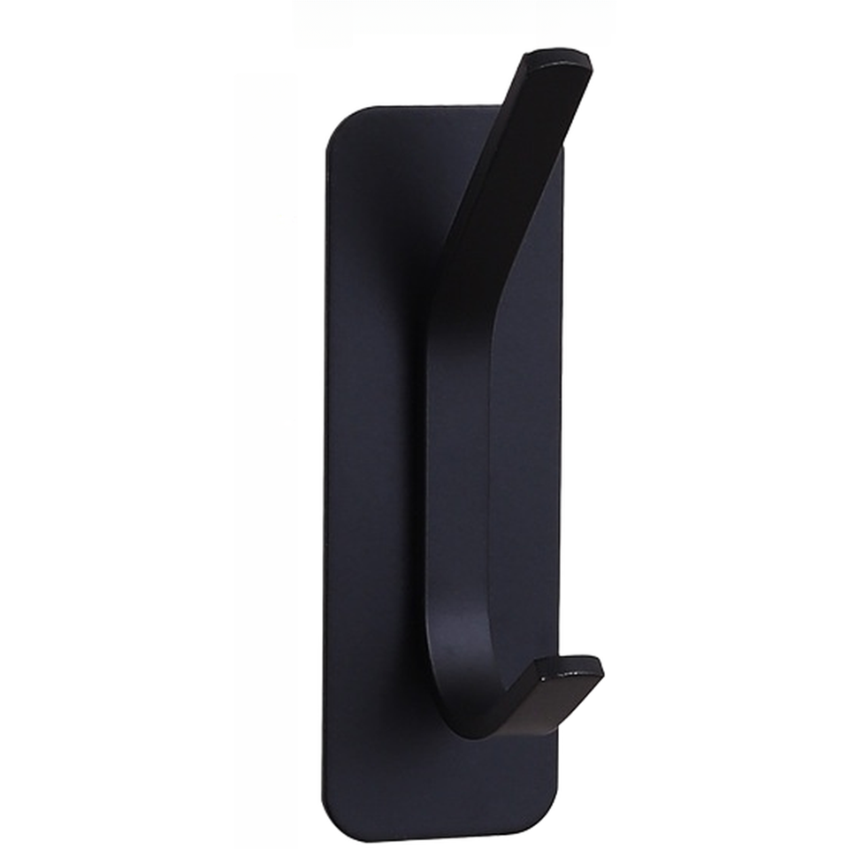 Brushed Silver Matte Black Stainless Steel No-Drill Door Hook for Home ...