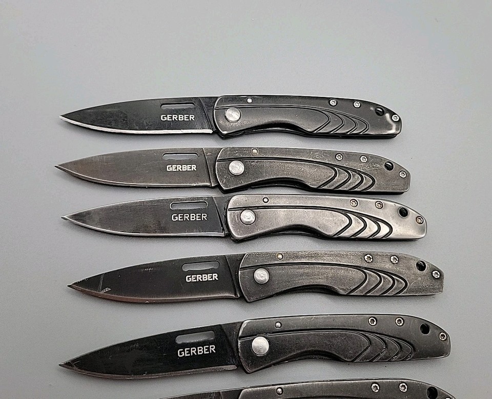 Gerber STL 2.0 Pocket Knife - LOT OF 9 - Frame Lock, Plain Edge Blades ...