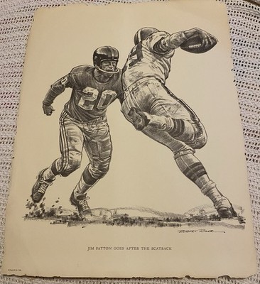 Vintage NFL Lithographs By sports artist Robert Riger Set Of 7 | eBay