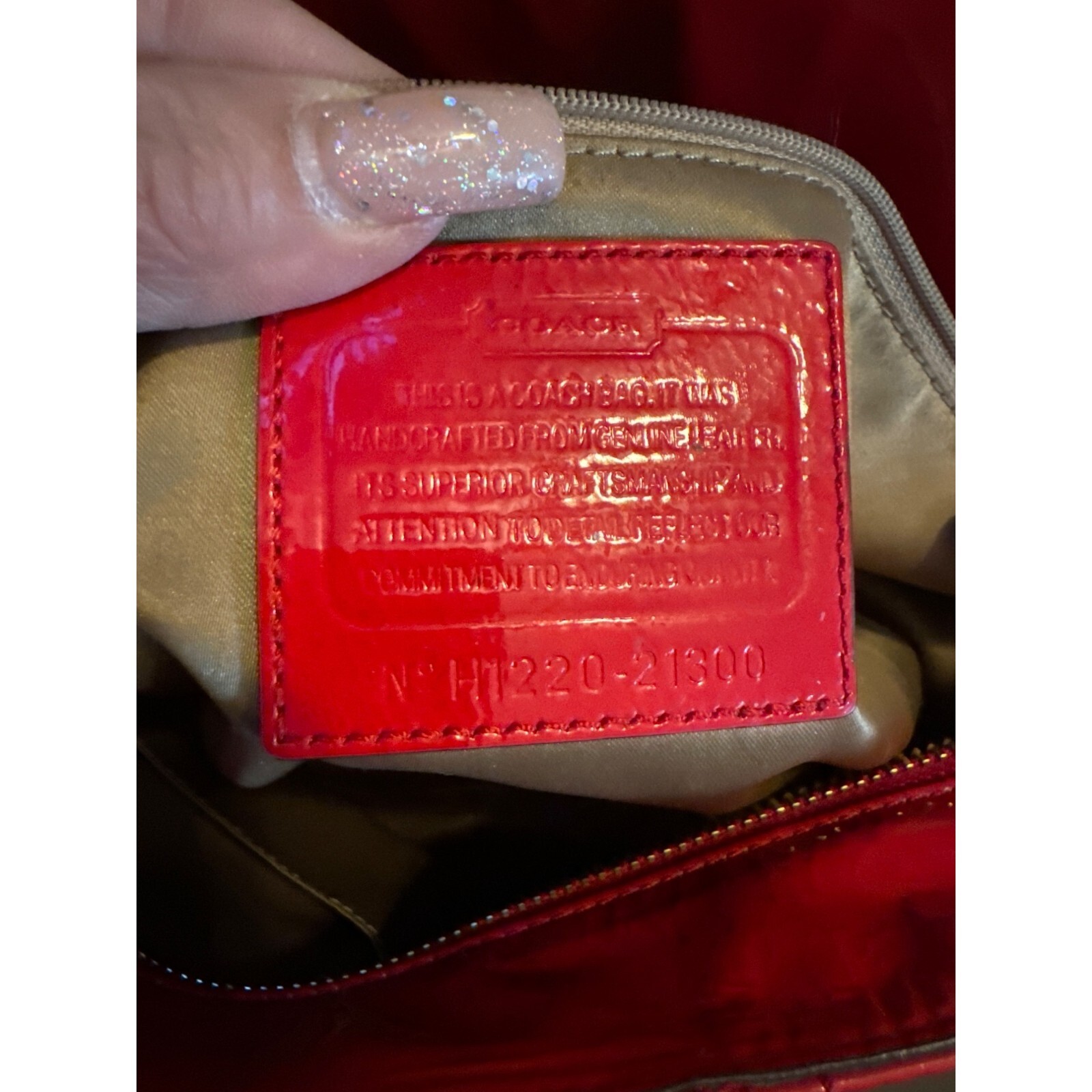 Coach, Madison diagonal red patent leather, large pur… - Gem