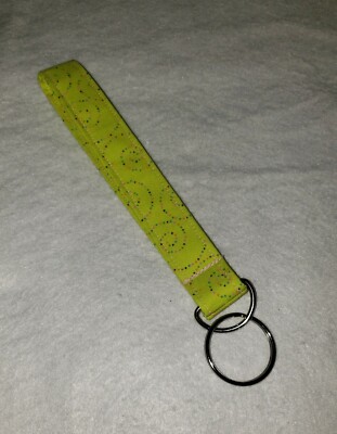 Lime Green Swirls Wristlet Key Fob Keychain Car Accessory Handmade | eBay