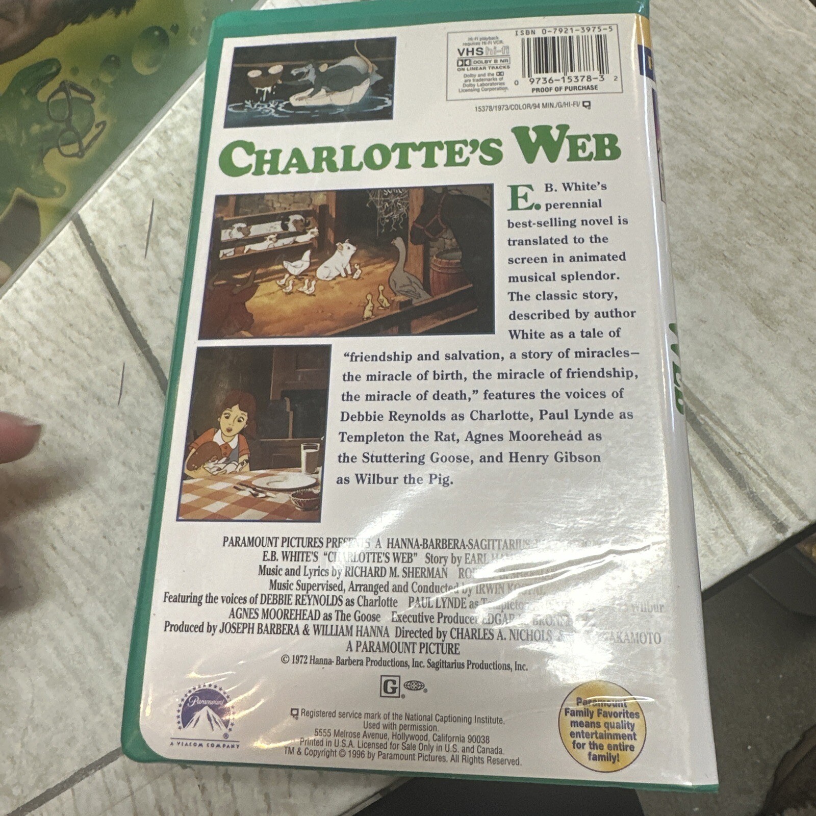 Charlottes Web VHS 1996 Paramount Family Favorites 97361537832 | eBay