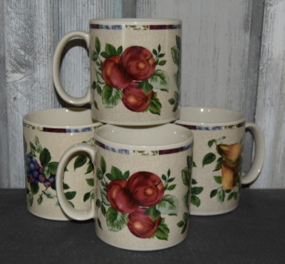 ONEIDA Sakura Sonoma Excell Coffee Cup Mug Fruit Design Apple Grape ...